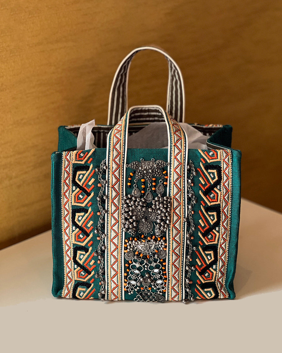 Limited-Edition Tribes of Arabia Mini Tote Bag with Arabian Silver Jew ...
